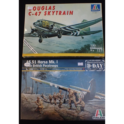 FOUR ITALERI BOXED MODEL KITS including A-6E TRAM Intruder, AS.51 Horsa ...