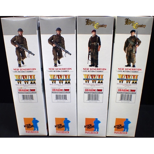 FOUR DRAGON MODELS WWII ACTION FIGURES including "Wes Worthy", "Kenneth ...