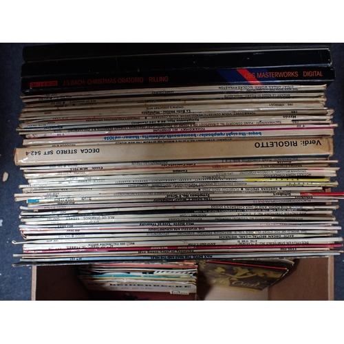 A QUANTITY OF LP VINYL RECORDS and 45s, mostly classical