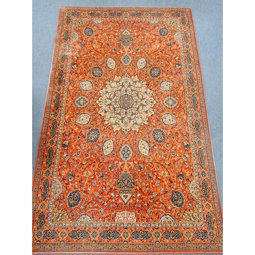 A WILTON RUG, PERSIAN ARDEBIL REPRODUCTION 138 x 228cm (some wear to edges)