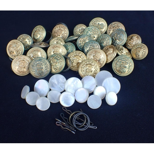 A COLLECTION OF NAVAL BRASS BUTTONS by repute formerly the property of ...