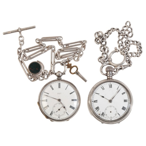 MURET OF GENEVE: A SILVER OPEN FACE POCKET WATCH with key-wind movement ...