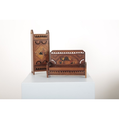 TWO 'QUIMPER DEPOSEE' STAINED WOOD APPRENTICE PIECES comprising a ...