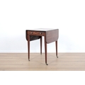 A GEORGE III MAHOGANY RECTANGULAR PEMBROKE TABLE with singular drawer ...