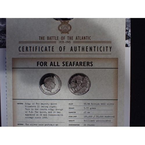 LONDON MINT 'BATTLE OF THE ATLANTIC' SILVER COIN SET Five sets all ...