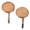 A PAIR OF ELIZABETH II 2000 HALF SOVEREIGN CUFFLINKS in 9ct gold mounts ...