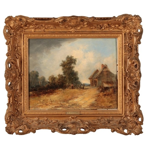 ALFRED VICKERS Snr (1786-1868) A figure in a landscape beside a cottage ...