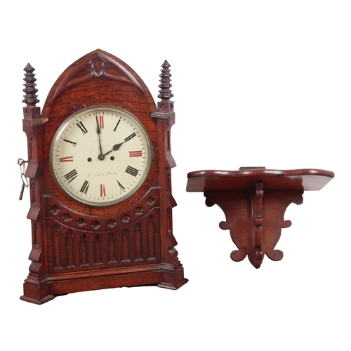 AN OAK BRACKET CLOCK PROBABLY BY L. BRUNNER OF BIRMINGHAM the maker's ...