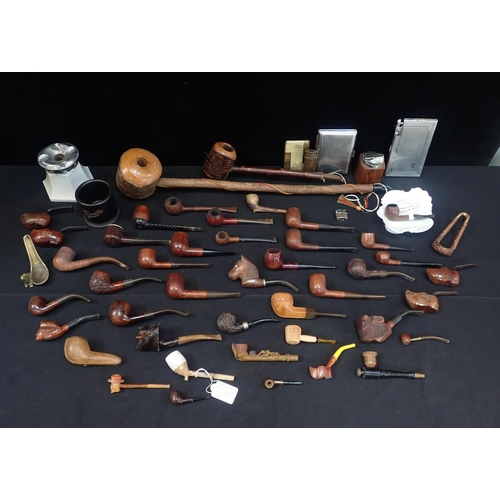 A COLLECTION OF TOBACCO PIPES various sizes, designs and makers ...
