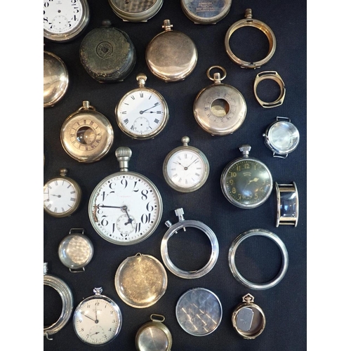 A QUANTITY OF VARIOUS POCKET WATCH CASES wristwatch cases, and some ...