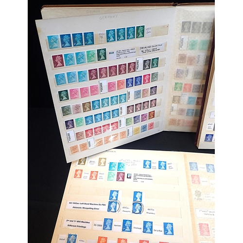 STAMPS: THREE STOCKBOOKS COMPRISING AN EXTENSIVE ANNOTATED COLLECTION ...