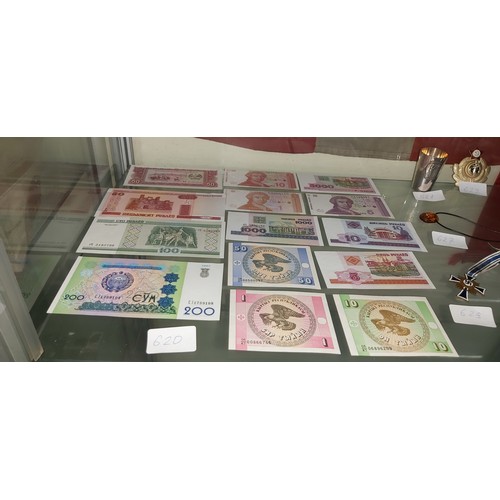 Job lot of banknotes uncirculated