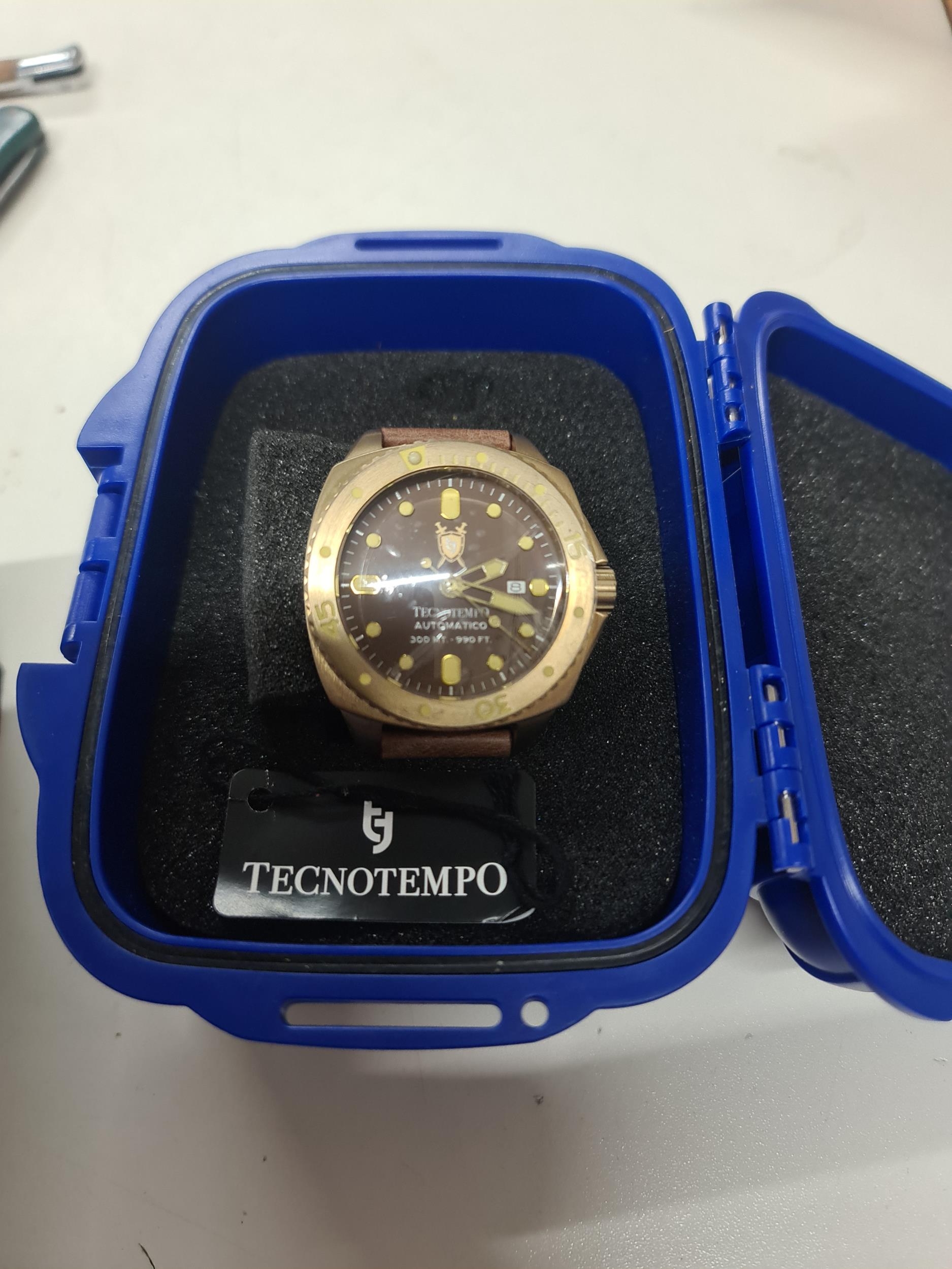 techno tempo bronze automatic watch