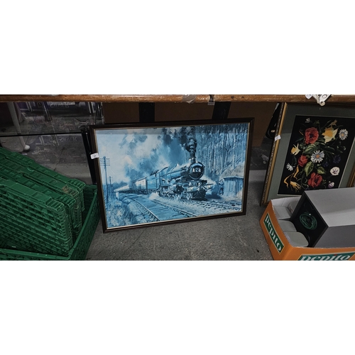 Large steam engine print