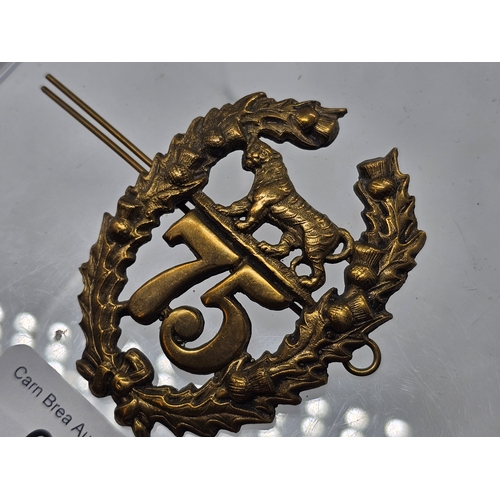 Original Victorian era Glengarry cap badge of the 75th ( Stirlingshire ...
