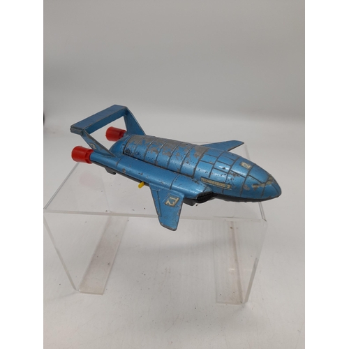 Vintage Dinky Blue Thunderbird 2, worki9ng order, no TB4