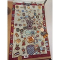 A display of over 110 collectible West Ham enamel and other pin badges ...