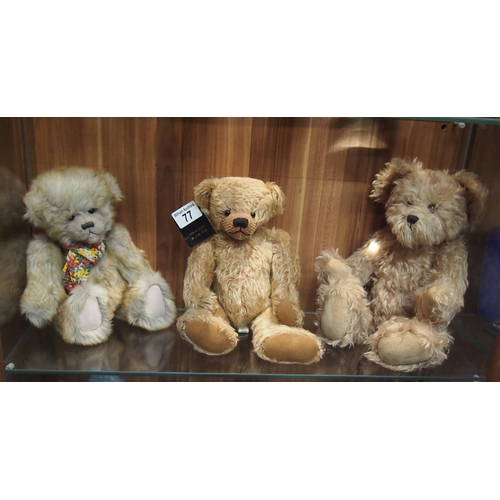 A Honeymead mohair bear with glass eyes, hand sewn by Ann Cowley ...