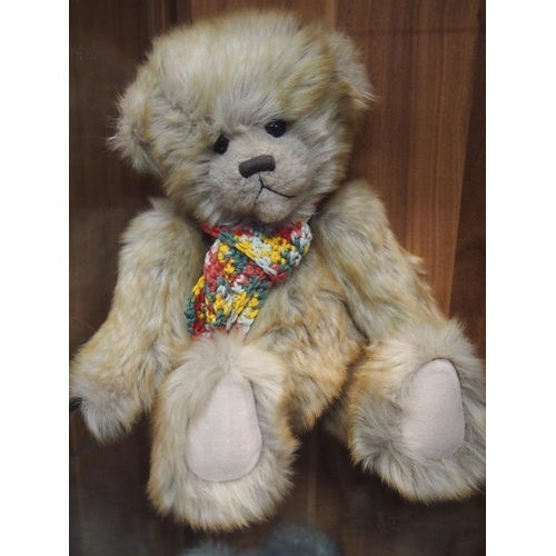 A Honeymead mohair bear with glass eyes, hand sewn by Ann Cowley ...