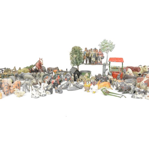 Selection of lead farm animals many Britains. AF