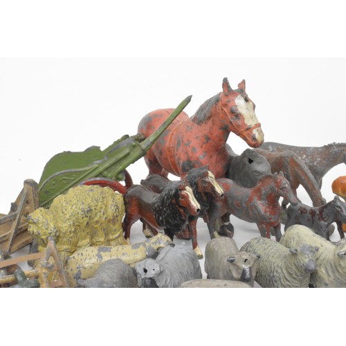 Selection of lead farm animals many Britains. AF