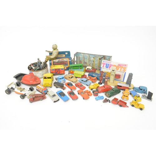 Collection of vintage tinplate and diecast cars and parts with some ...