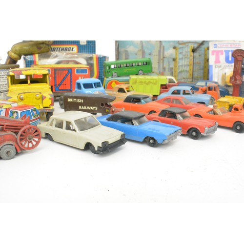 Collection of vintage tinplate and diecast cars and parts with some ...