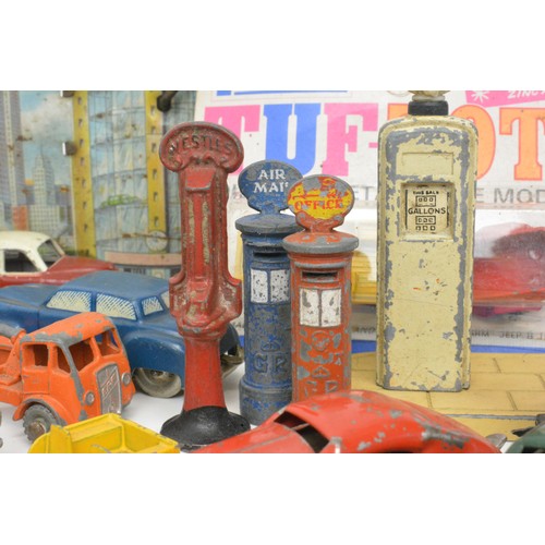 Collection of vintage tinplate and diecast cars and parts with some ...