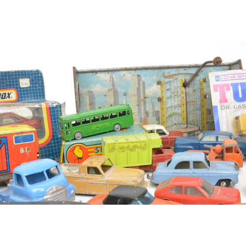 Collection of vintage tinplate and diecast cars and parts with some ...