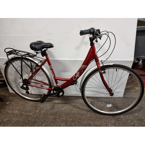 An Apollo 'Cafe comfort series' ladies bicycle with a rack on the back ...