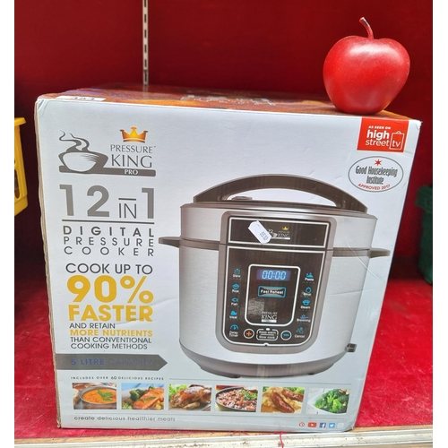 A Pressure King Pro 12-in-1 digital pressure cooker. 5 litre capacity ...