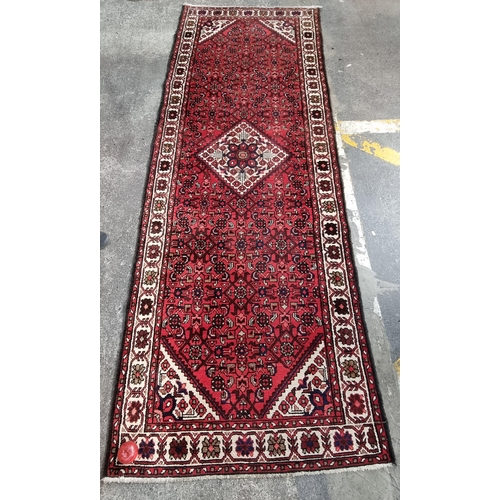 A fabulous hand made, hand knotted hall runner in beautifully red ...