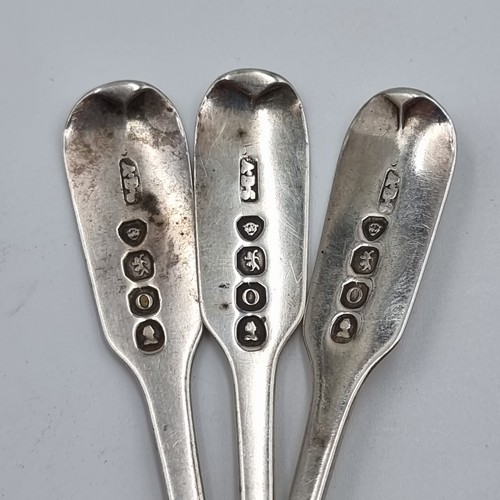 A collection of three Georgian silver condiment spoons, circa 1829 ...