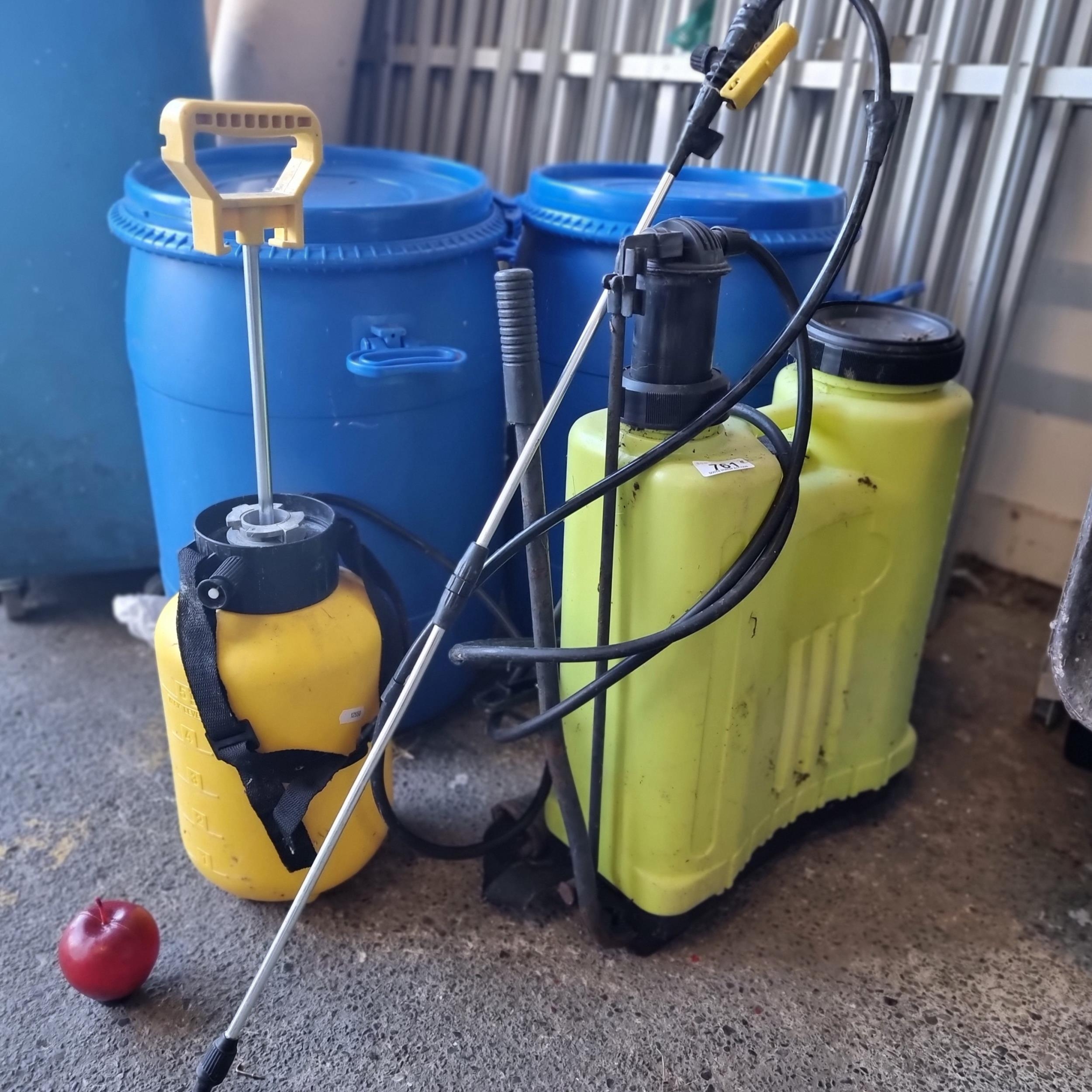 Two weed sprayers one hand pumped example with 5 litre capacity, along ...