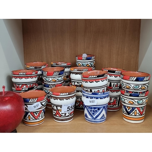 Twenty-one nice Moroccan coffee cups by maker Ahmed Serghini, in a ...