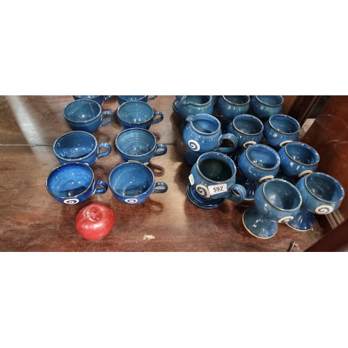 A large set of twelve pieces of Jack O' Patsy studio pottery in the ...
