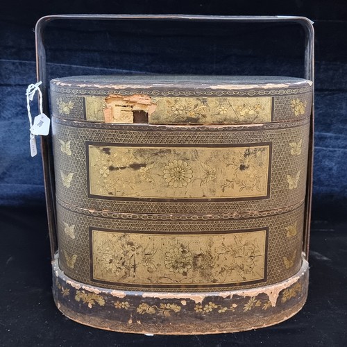 A stunning antique early 19th century Japanese rice box, with two ...