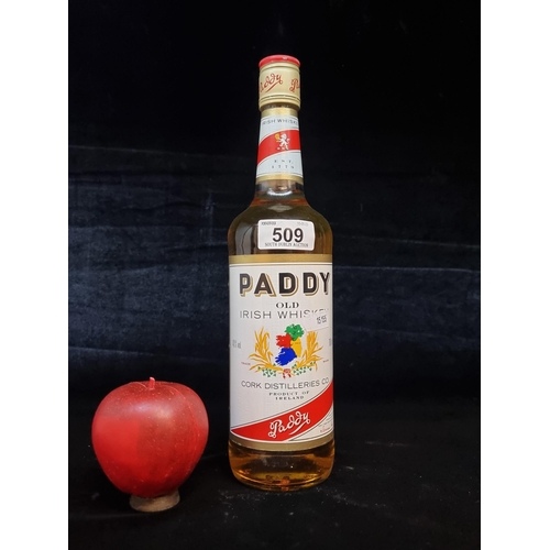 A sealed 700ml bottle of Paddy Old Irish Whiskey.