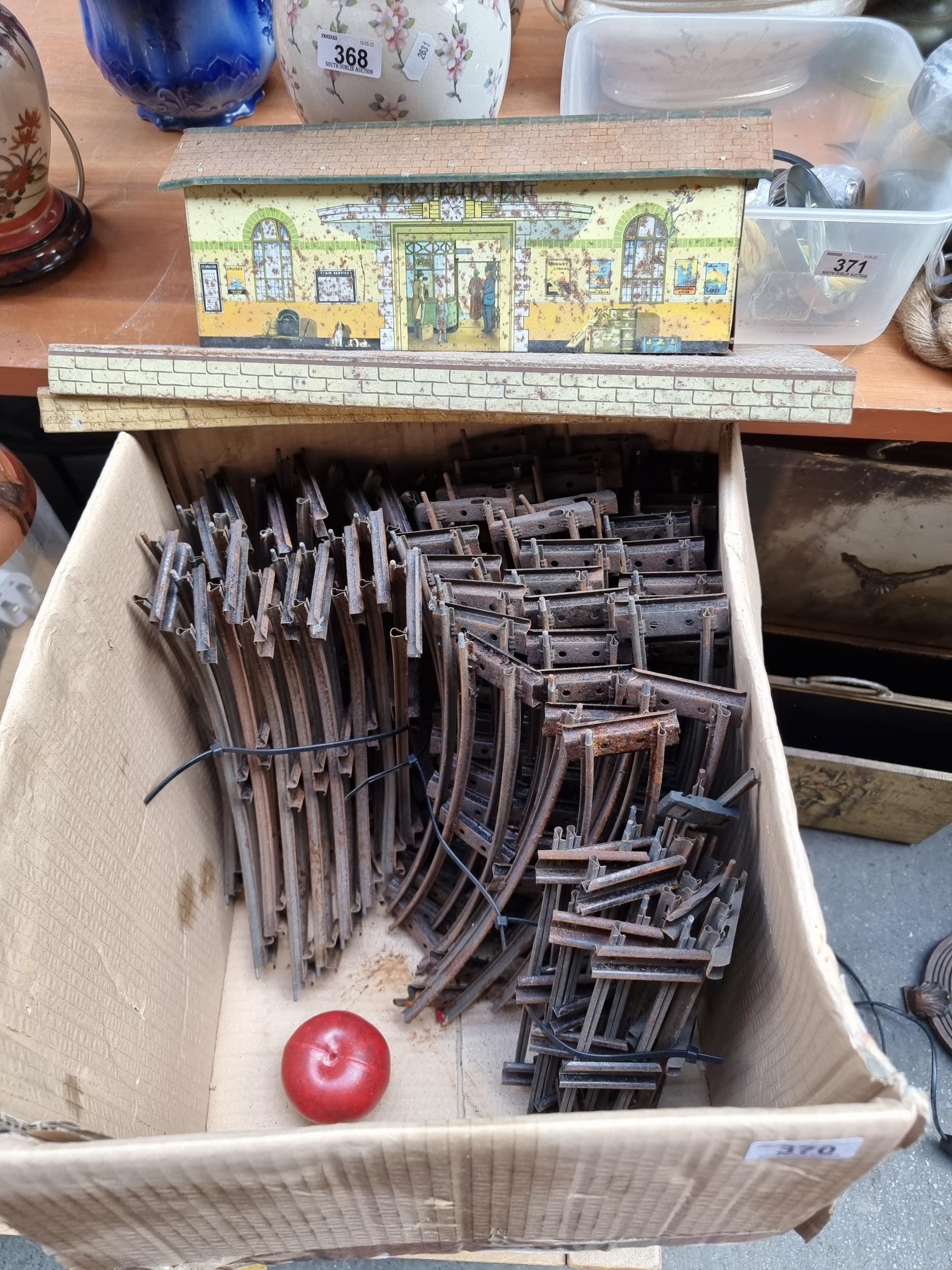 A fantastic vintage model train set with dozens of pieces of cast metal ...