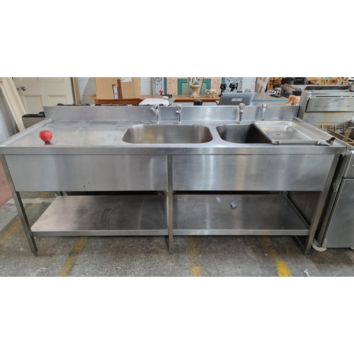 Star Lot - A very large stainless steel commercial sink console. Fitted ...