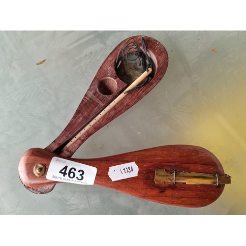 A nineteenth century opium scales. Crafted from Chinese cherrywood with ...