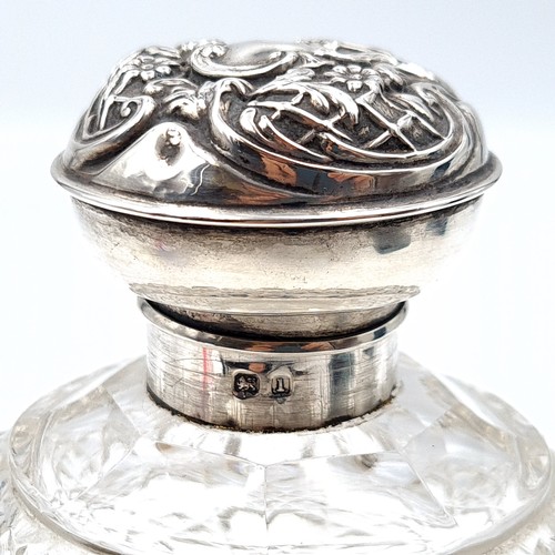 A fine example of an antique hob nail cut glass bauble perfume bottle ...