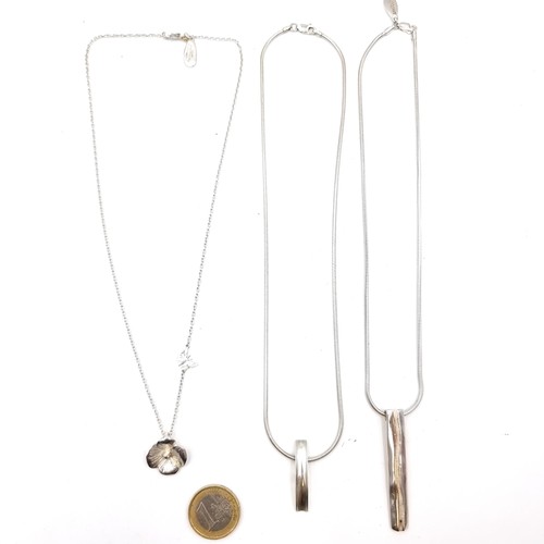 Three fabulous John Rocha sterling silver necklaces including two very chic contemporary examples al