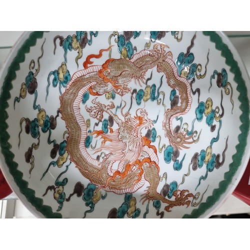 Star Lot : A beautiful 18th century sticky pottery Chinese large bowl ...