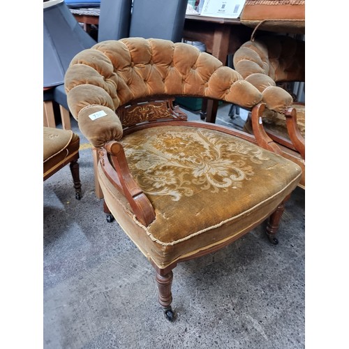 Star Lot : A set of eight antique parlour chairs including two with ...