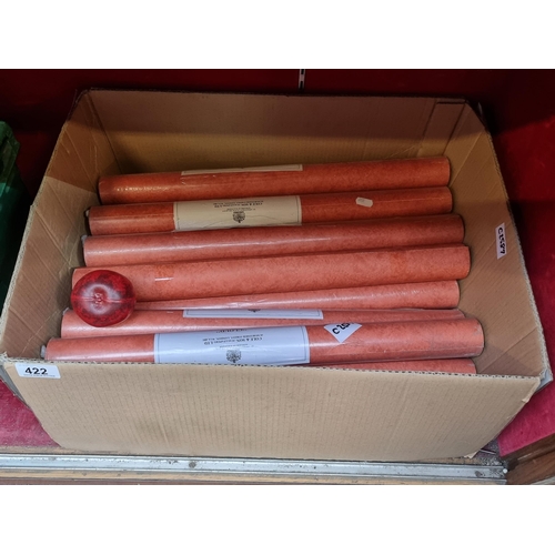 A box of ten unopened rolls of Cole & Son, London wallpaper in the ...