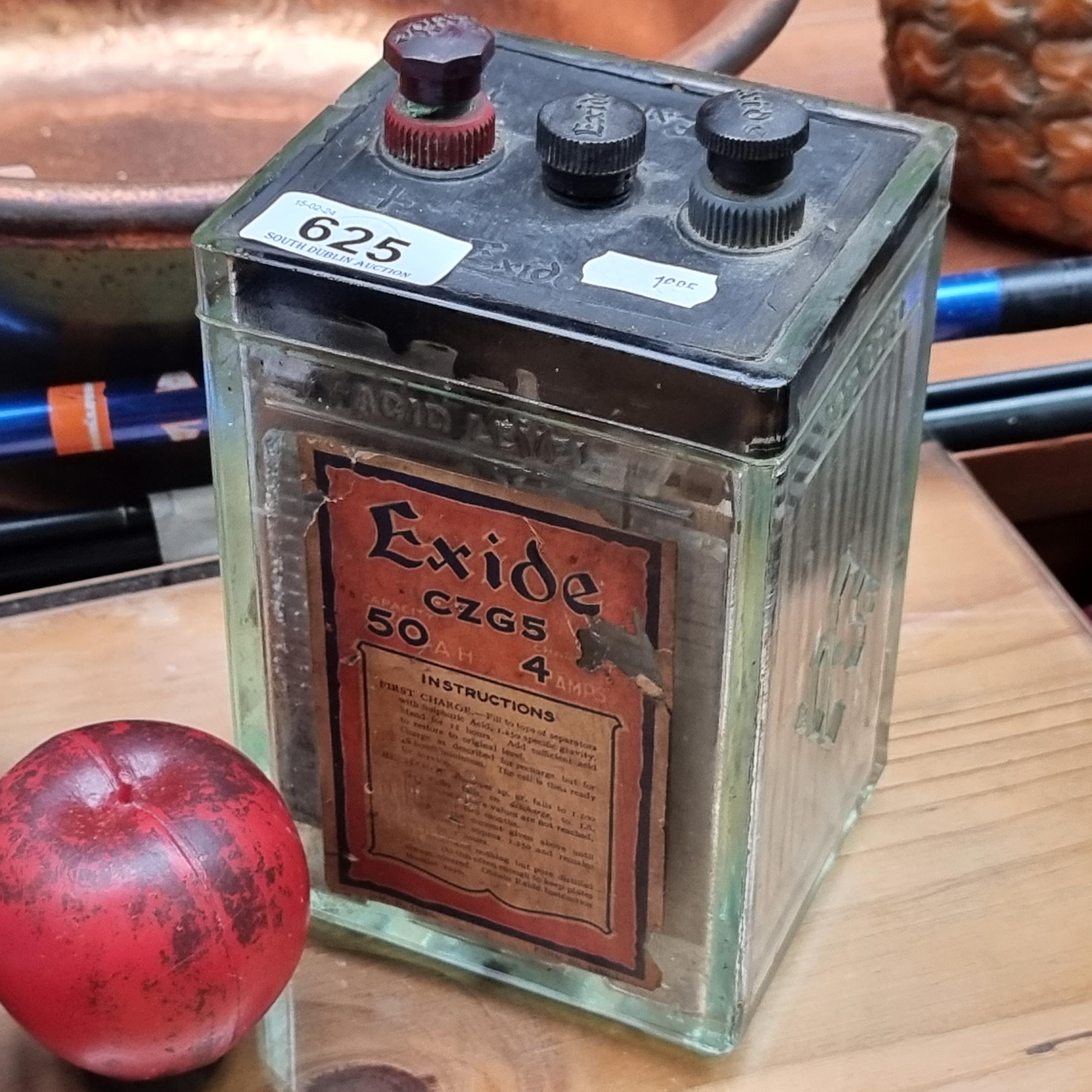 Star Lot : A fabulous antique Exide car battery with original paper ...