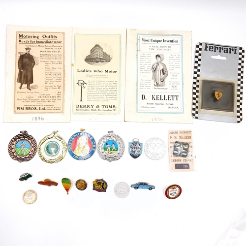 An interesting collection of motoring memorabilia items, some dating ...