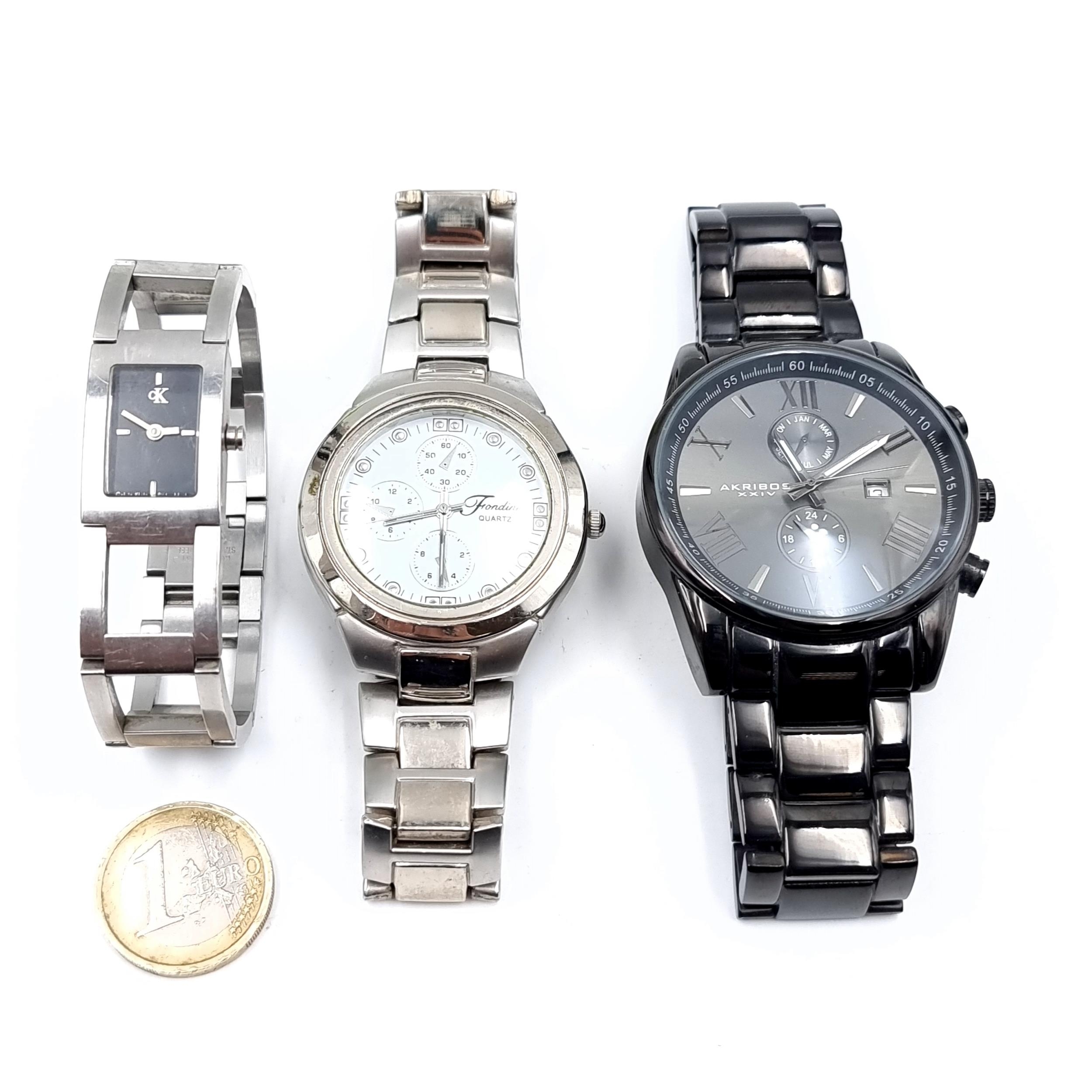 A collection of two watches including a Fondini and a Akribos XXIV ...