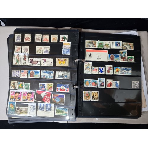 A exquisite stamp album in Leather hardback. Containing a collection of ...